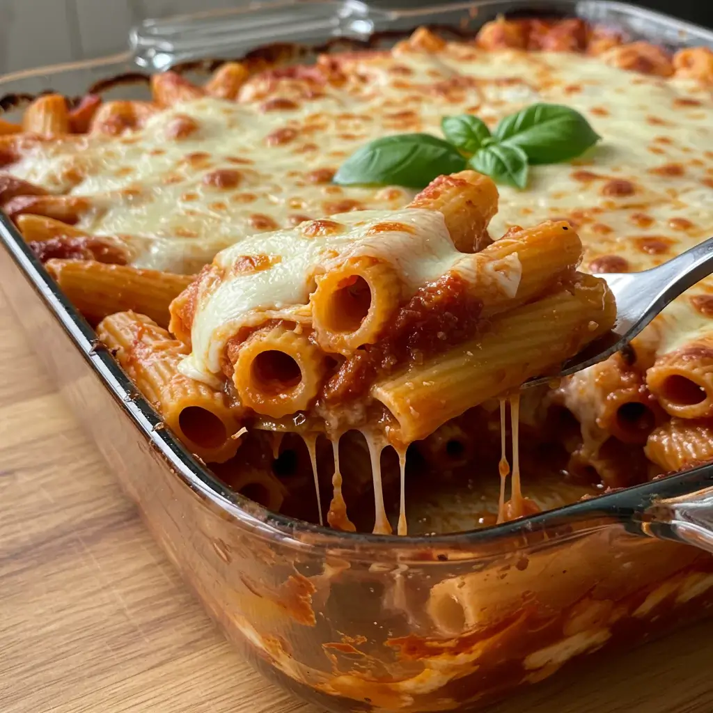 Baked Ziti with Ricotta and Mozzarella Recipe - Family cooks club
